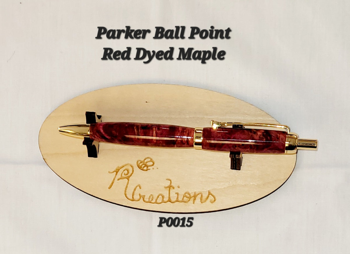 P0015 Red Dyed Maple Parker Ball Point – Babe's Fiber Garden